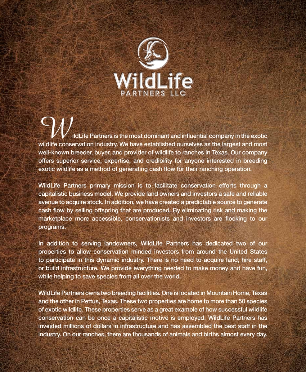 Wildlife Partners Summary - WildLife Partners, LLCWildLife Partners, LLC