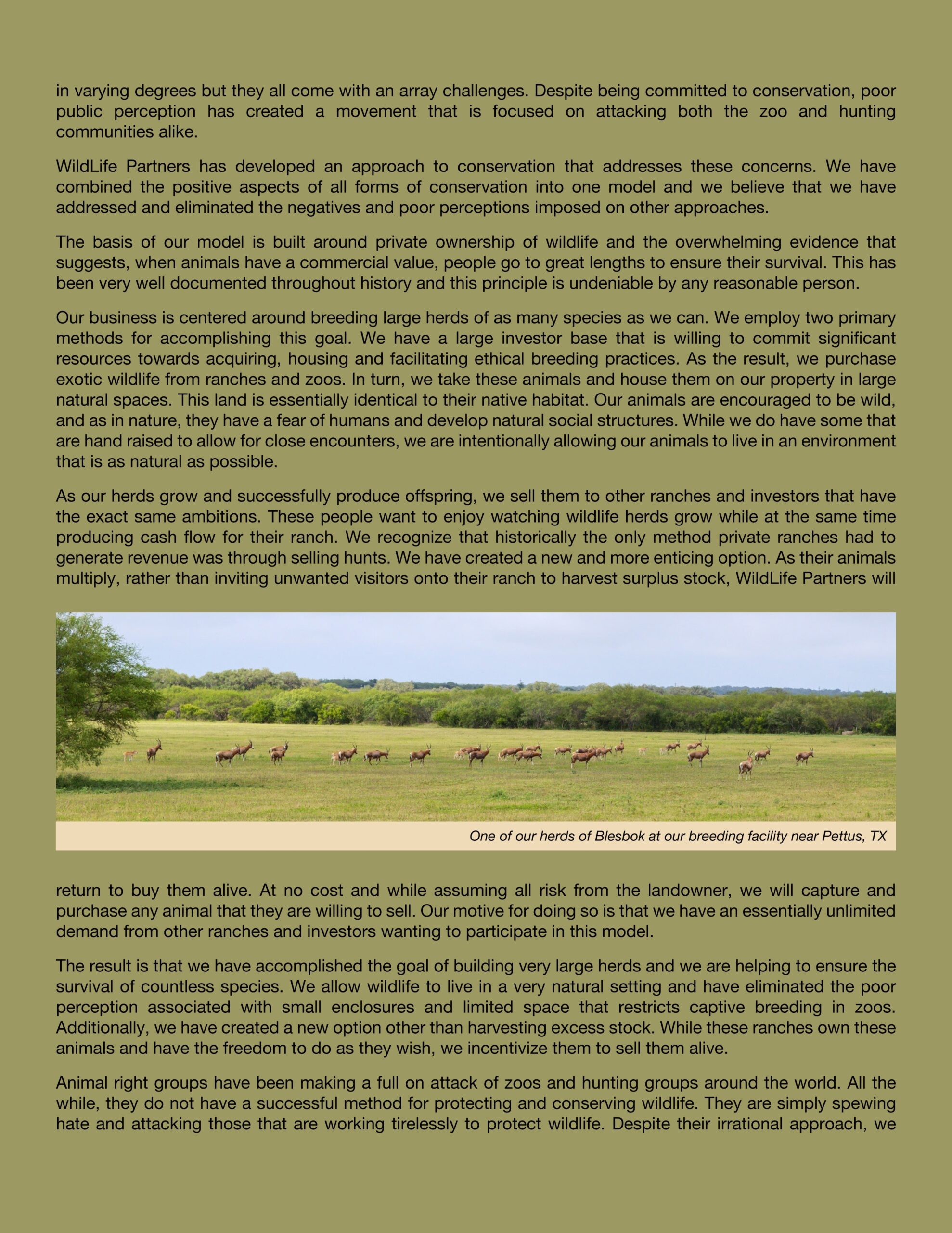 WildLife Partners – Our Story – WildLife Partners, LLC